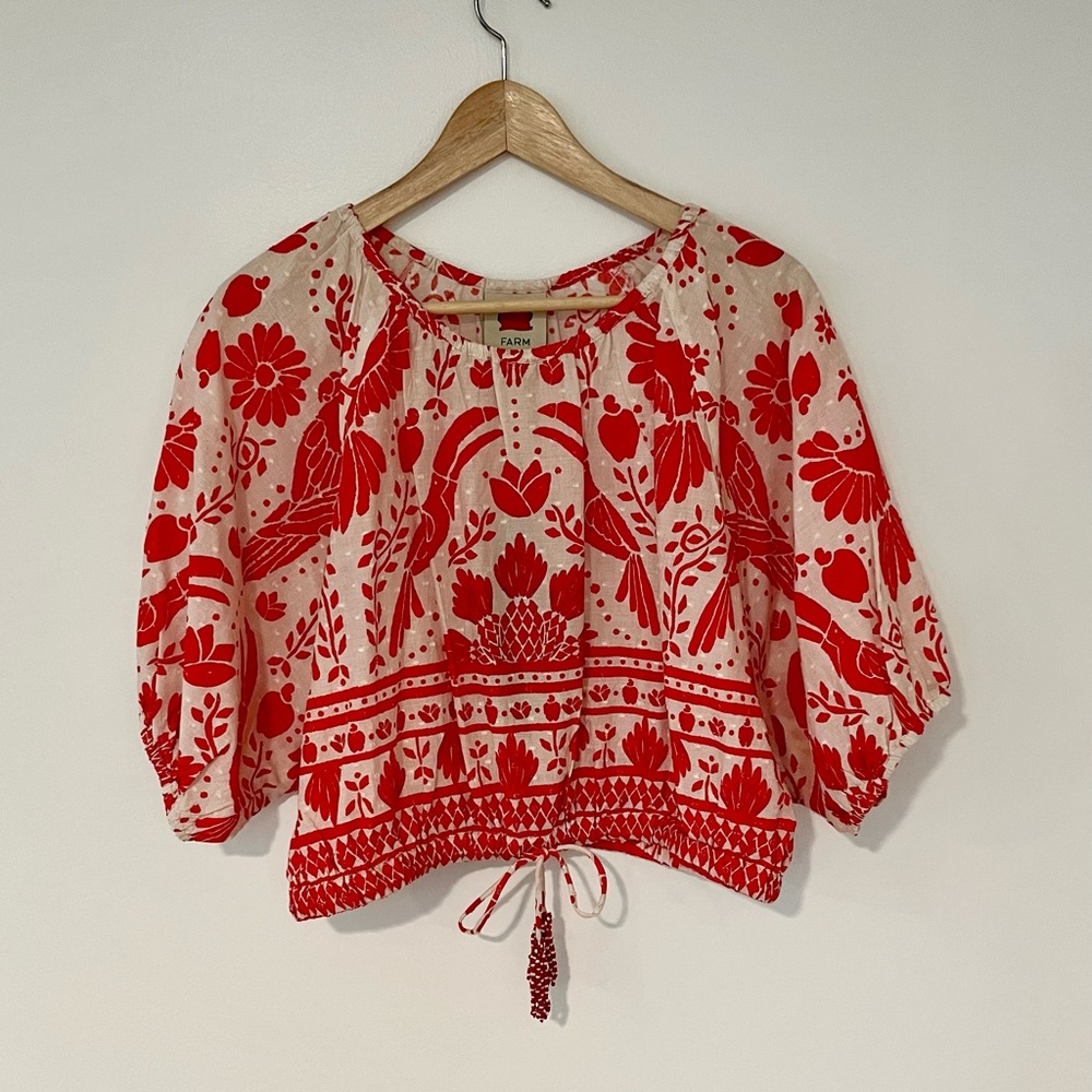 Farm Rio Jungle Flow Crop Top NWT - Gem